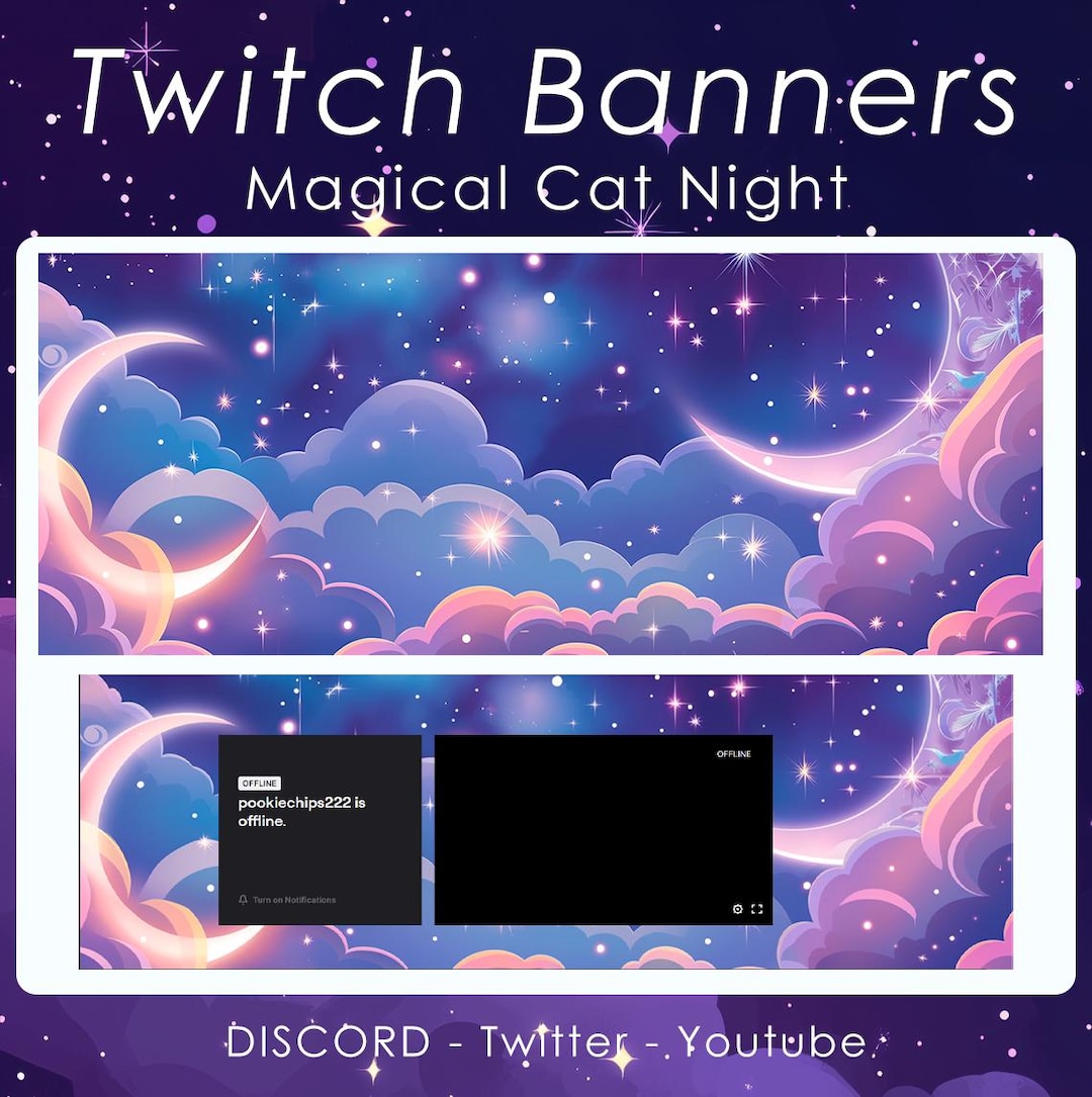 Magic Night Twitch Banner | Twitter | Discord | Youtube | Crescent ...