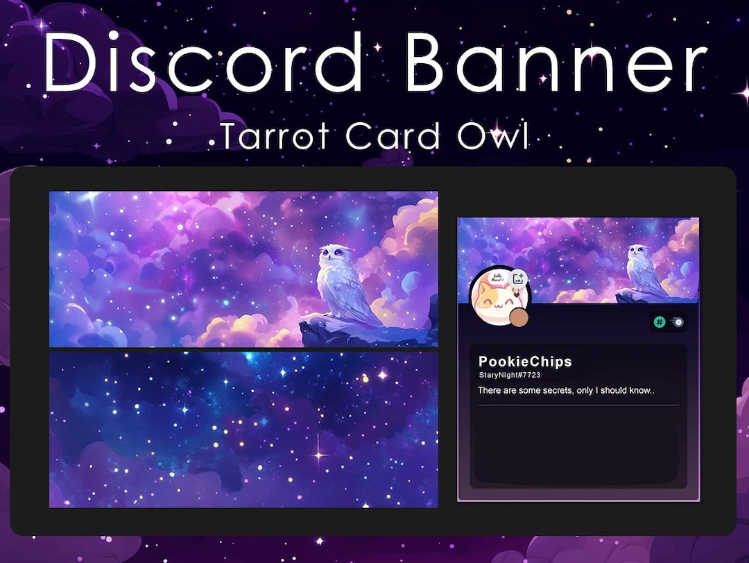 Discord Banner | Tarot Owl Theme | Mystical Cosmic Starry Night Design ...