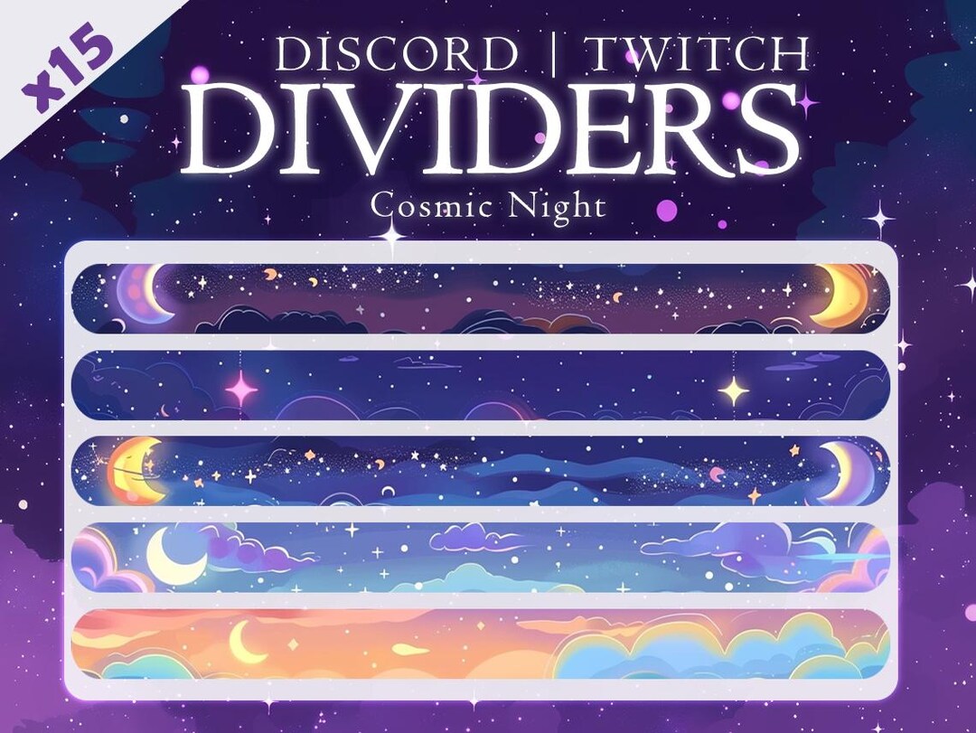 Discord Dividers | Cosmic Night | Magical | Dreamy | Clouds | Crescent ...