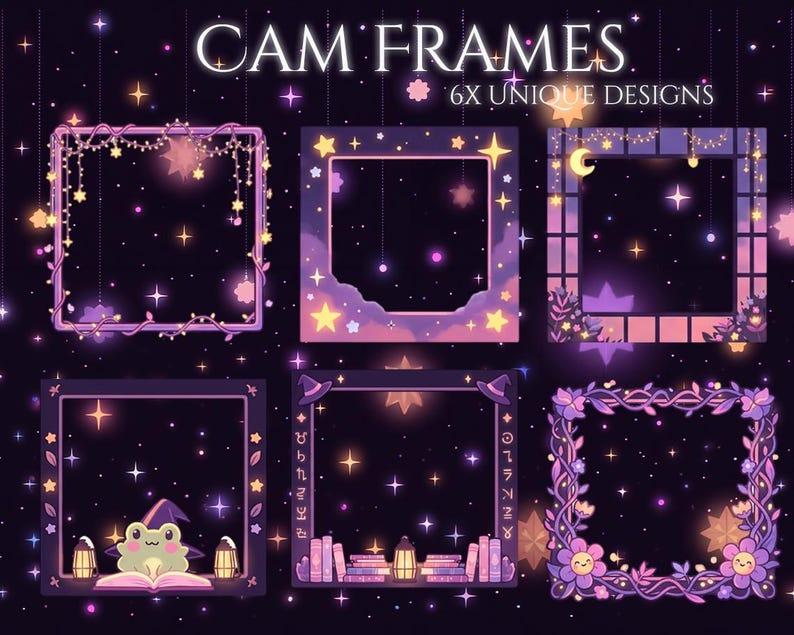 20x Frames Bundle Twitch Stream Dark Magic Frog Night Twitch Overlay ...