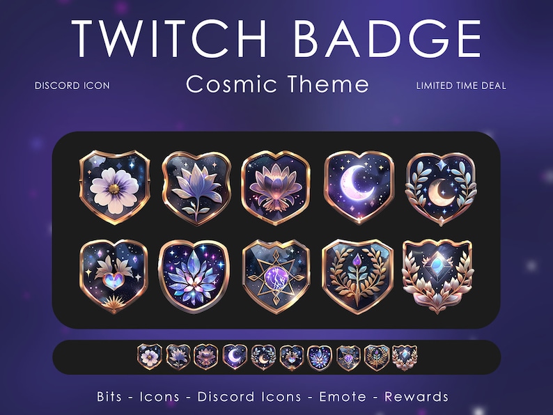 Twitch Badge | Cosmic Badge | Badge Crystal | Twitch Badge Subs | Moon ...