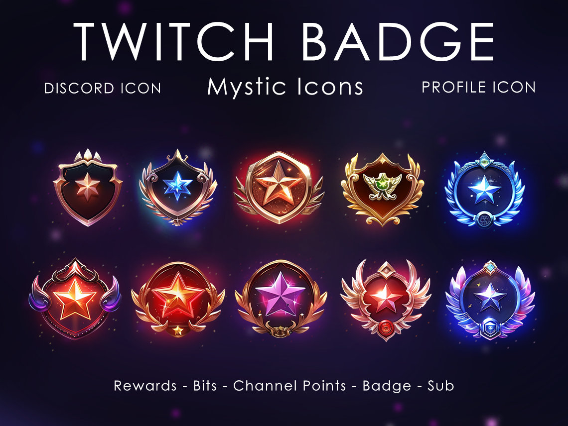 Mystic Twitch Badges | Discord Icon| Twitch Badge Subs | Moon | Channel ...