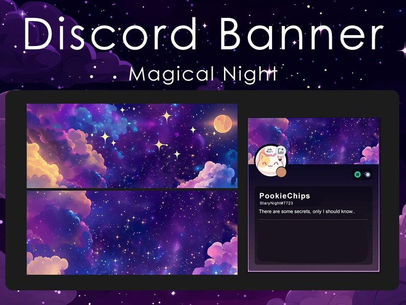Discord Banner | Profile Banner | Starry Sky | Sparkle | Moon Night ...