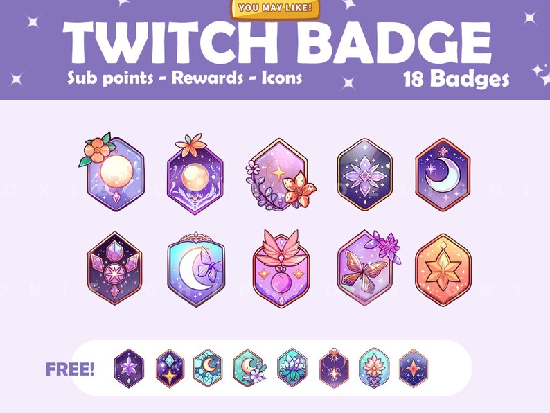 Cat Twitch | Badge Crystal | Twitch Badge | Crescent Twitch Badge ...