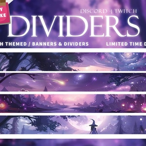 Discord Dividers Banners Moon Star Purple Celestial Night Twitch Panel ...