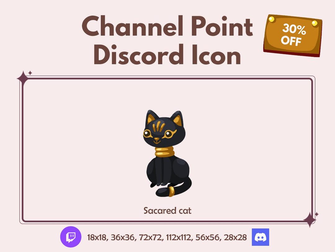 Sacred Cat | Discord Icon | Twitch Channel Point | Badge | Token | Bits ...