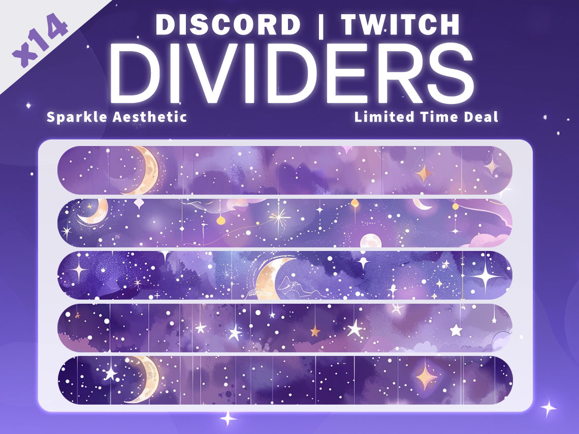 Discord Dividers | Banners | Moon | Star | Purple | Celestial | Night ...
