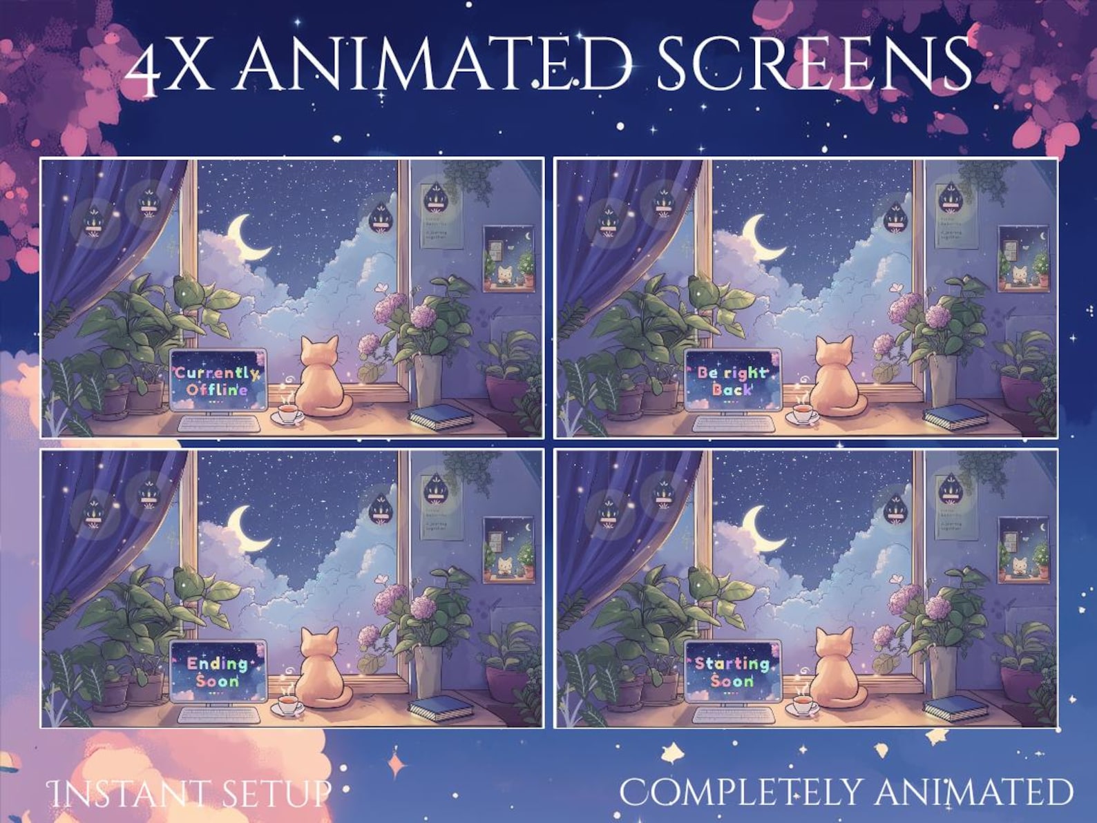 Ghibli Stream Set | Cozy Cat | Twitch Panel | Twitch Screens ...