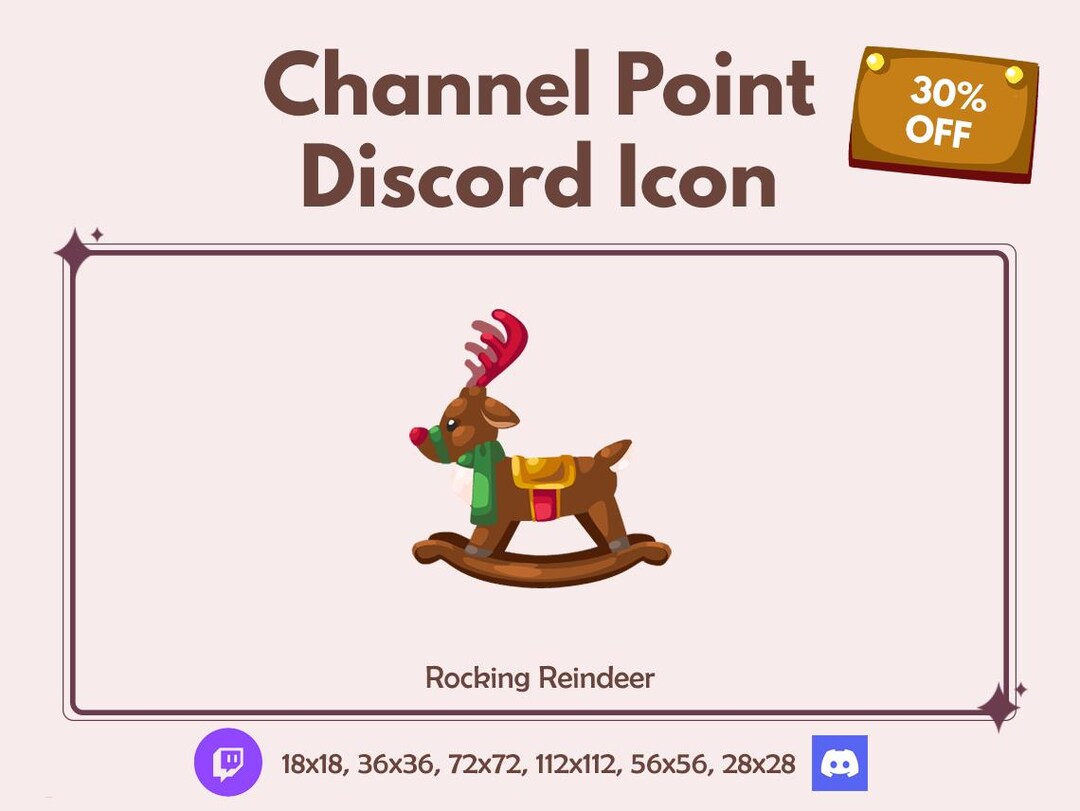 Rocking Reindeer | Discord Icon | Twitch Channel Point | Badge | Token ...