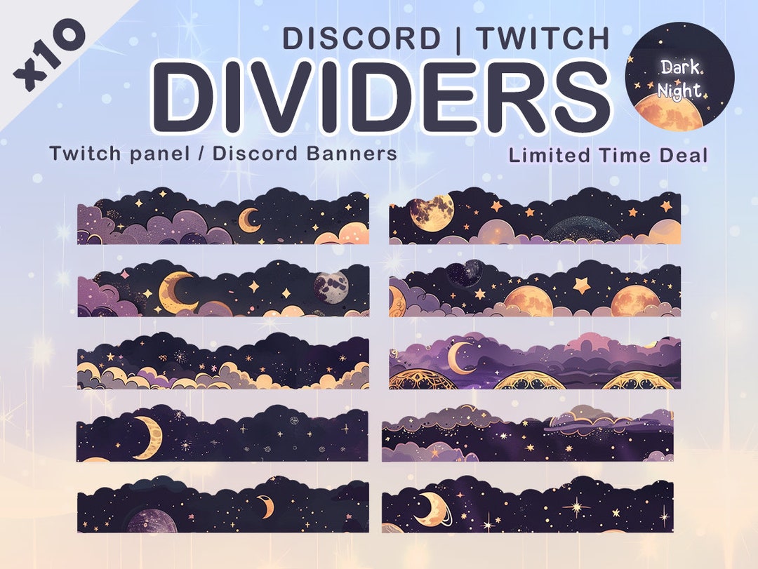 Discord Dividers | Banners | Moon | Star | Purple | Celestial | Night ...