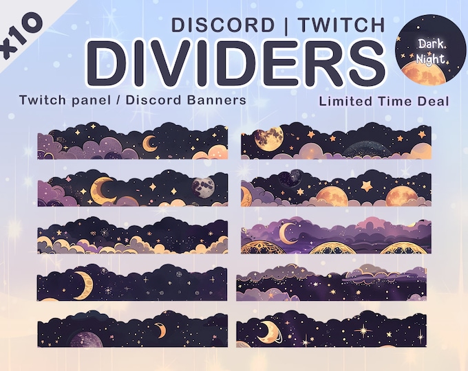 Discord Dividers | Banners | Moon | Star | Purple | Celestial | Night ...