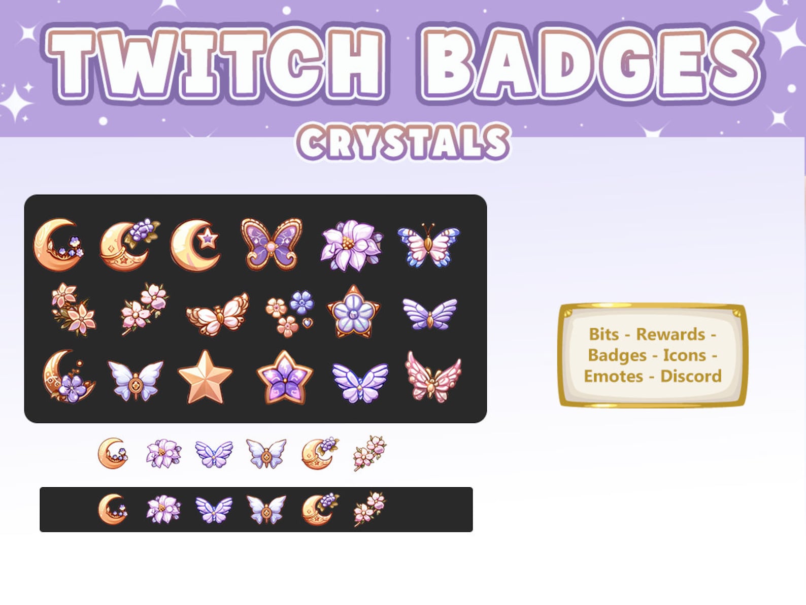 Moon Twitch Badge Crystal Twitch Badge Subs Gold Channel Points Sakura ...