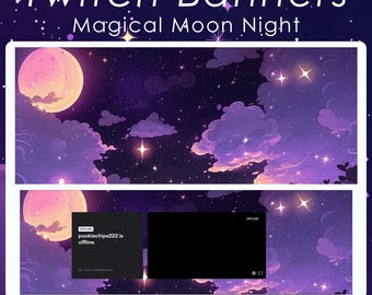 Moon Night Twitch Banner | Twitter | Discord | Youtube | Crescent ...