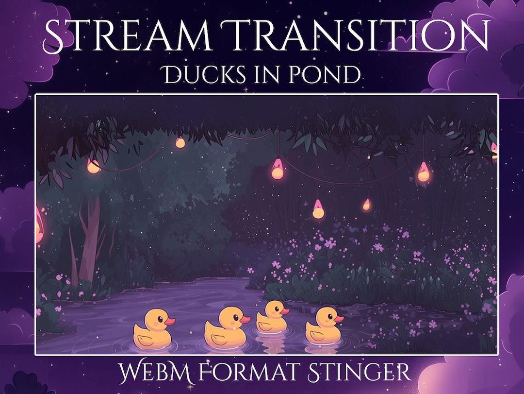 Cozy Ducks Stinger Transition | Moon Twitch Overlay Twitch Screen ...