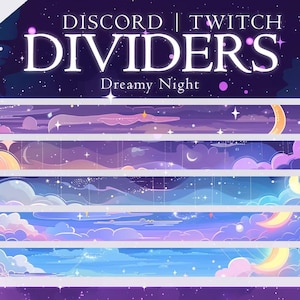Dreamy Night Dividers | Twitch Panels | Banners | Dividers for Discord ...