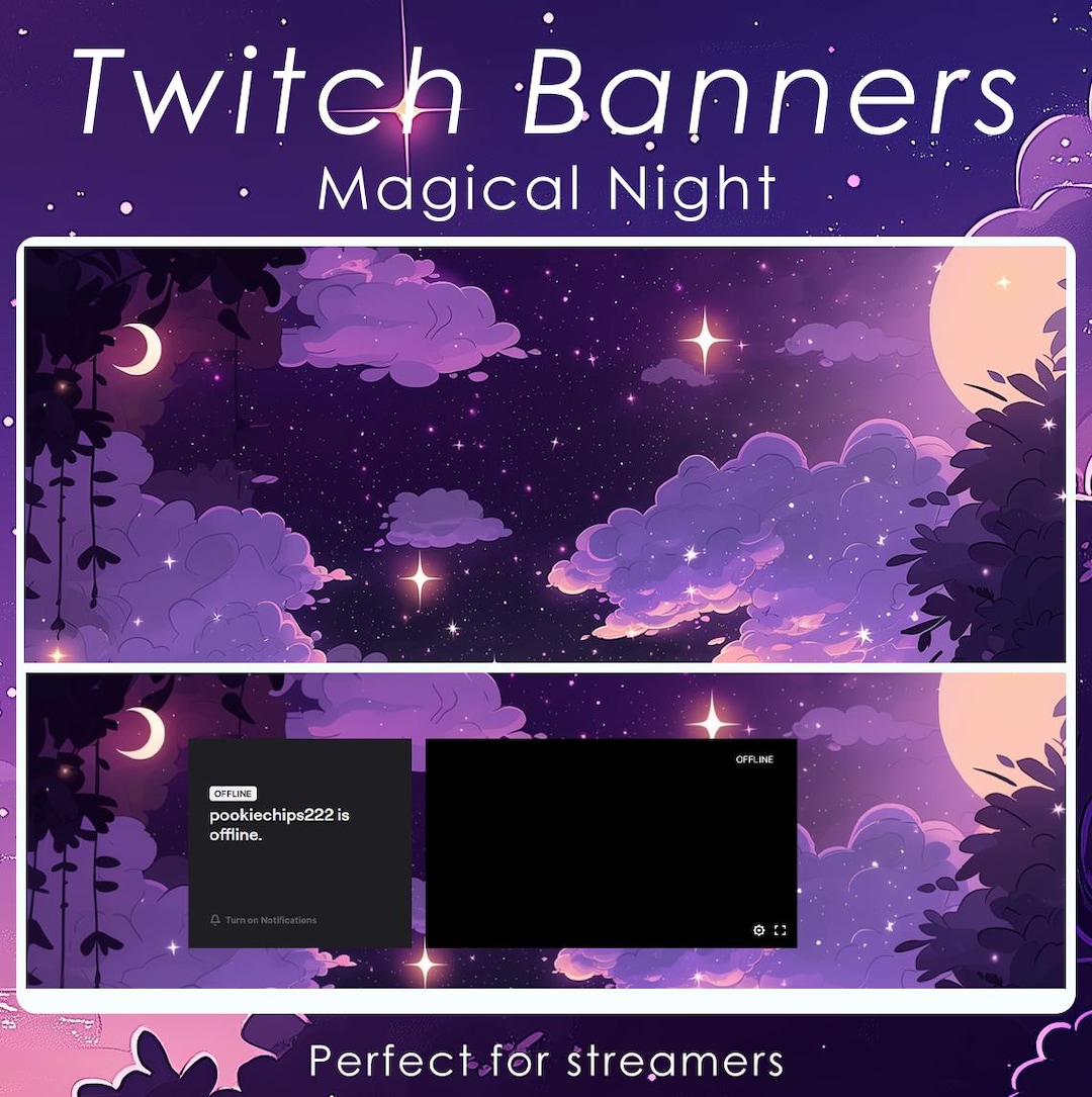 Magical Night Twitch Banner | Discord | Youtube | Dark Night | Magical ...