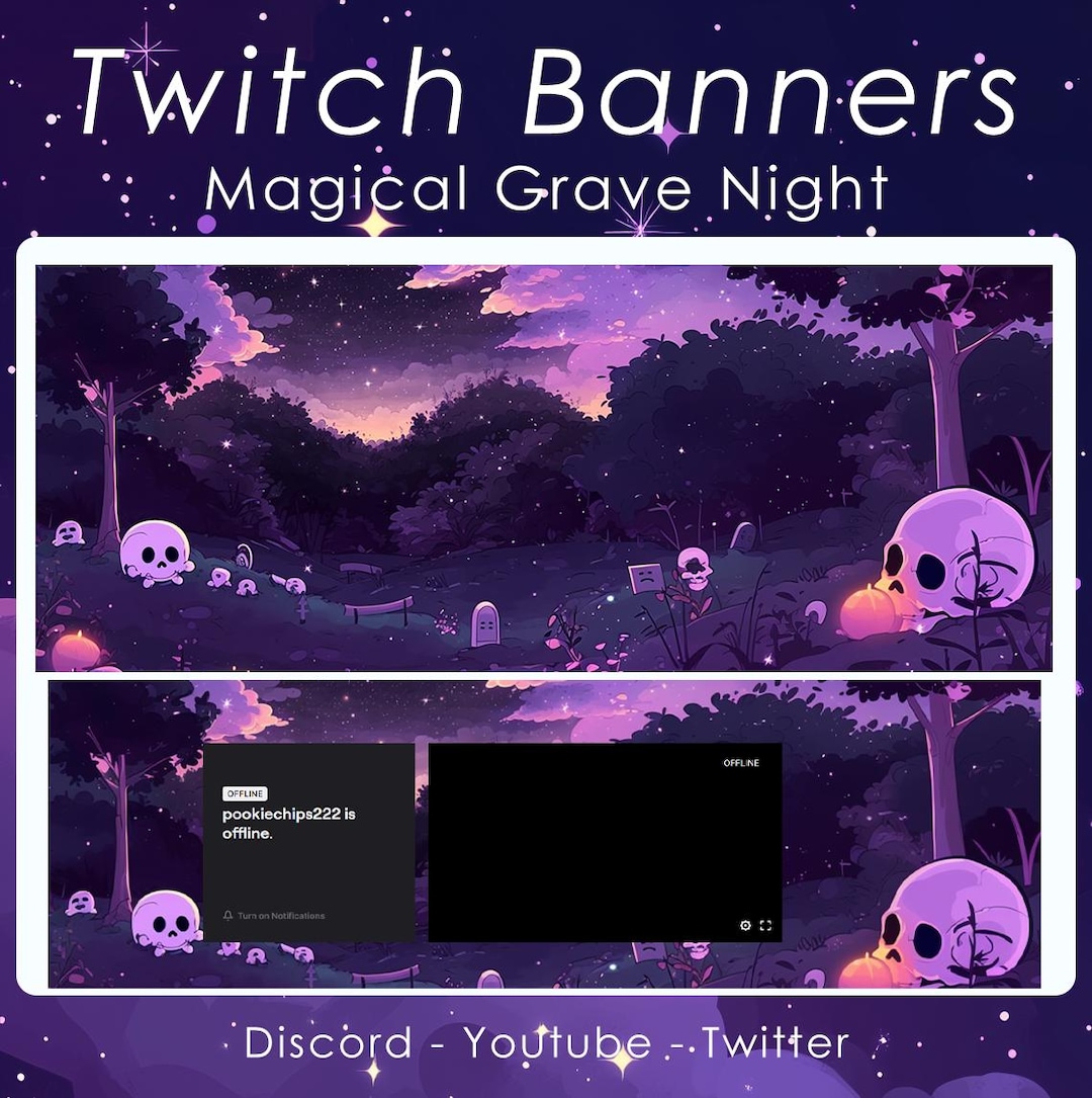 Spooky Night Twitch Banner | Twitter | Discord | Youtube | Crescent ...