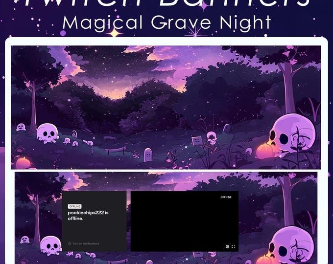 Spooky Night Twitch Banner | Twitter | Discord | Youtube | Crescent ...