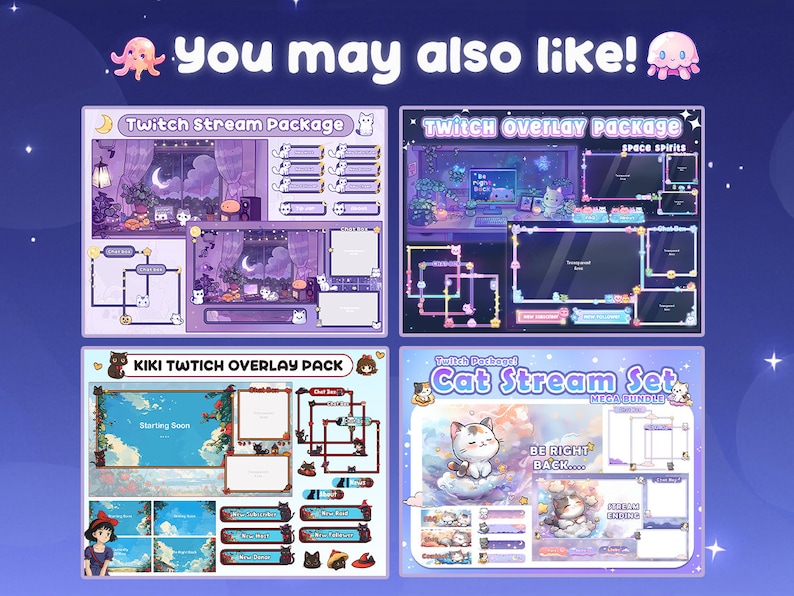 Animated Cute Twitch Overlay, Twitch Screen | Lofi Overlay Stream ...