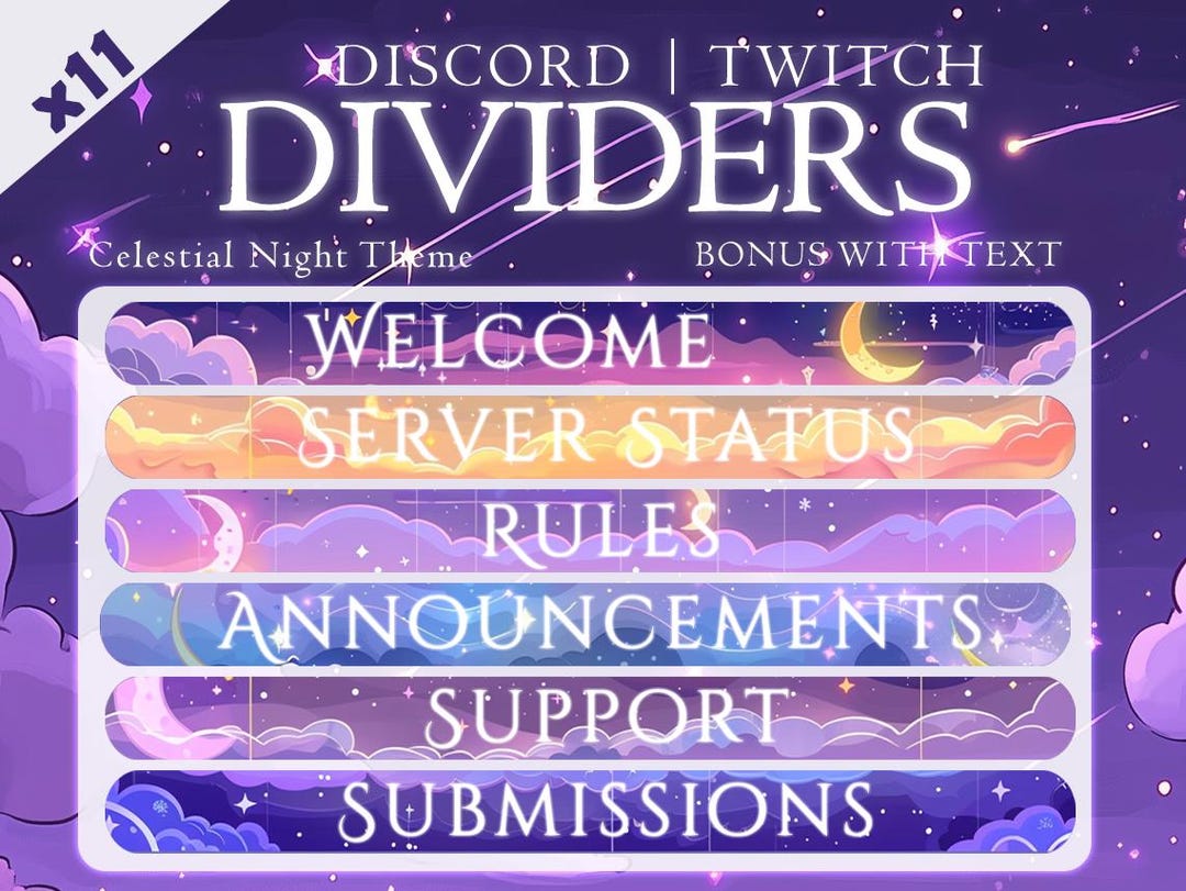 Night Dividers | Discord | Twitch Panels | Banners | Dividers for ...
