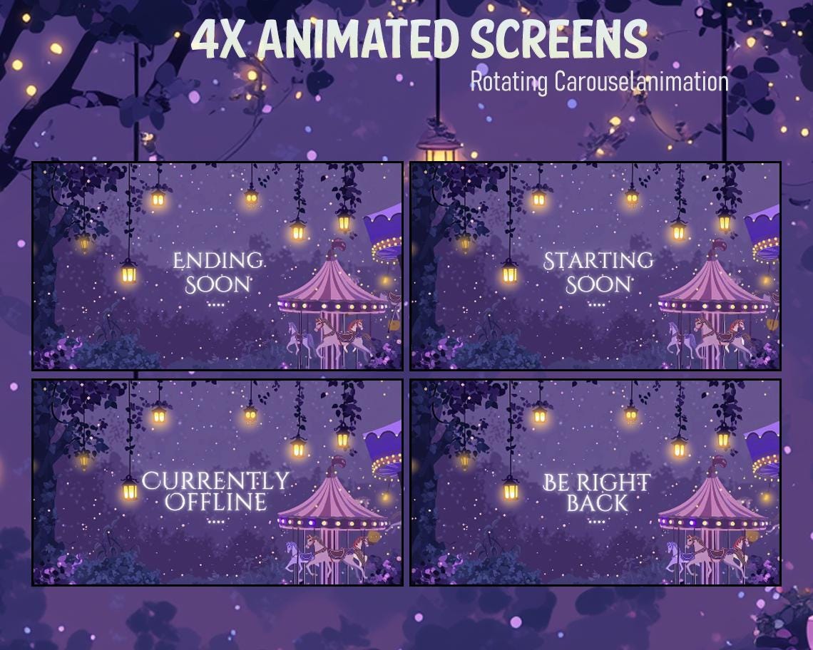Black Carnival Stream Package / Moon / Purple / Carousel / Overlay ...
