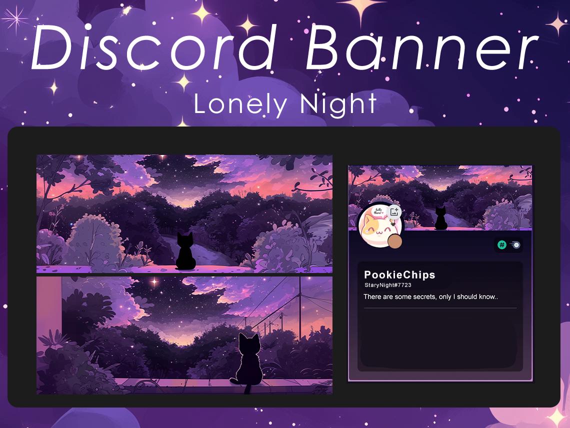Cat Discord Banner | Profile Banner | Stars & Moons Theme | Galaxy ...