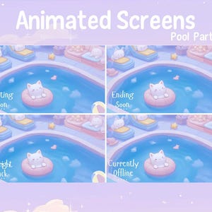 Cat Twitch Overlay, Twitch Screen | Animated Overlay Stream Package ...