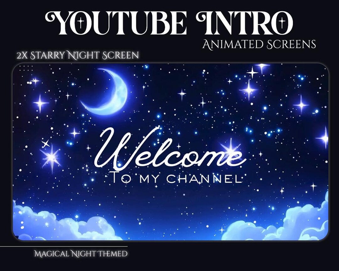 Starry Night Youtube Intro | Animated Video | Cozy | Magical | Cute ...