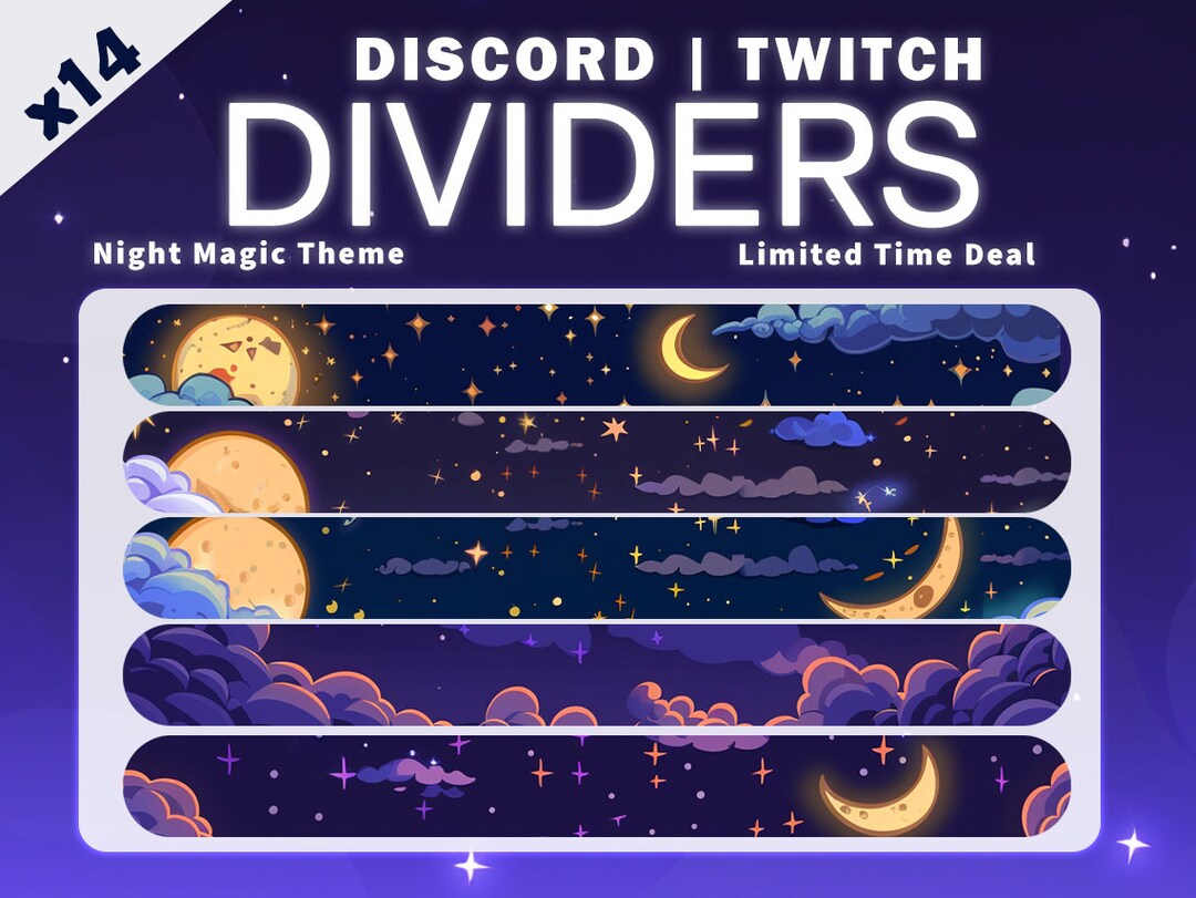 Discord Dividers | Banners | Moon | Star | Purple | Celestial | Night ...