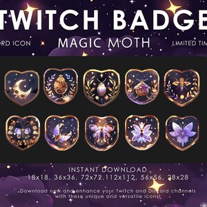 Atlas Moth Twitch Badges | Discord Icon | Twitch Badge Subs | Moon | Channel Points | Star | Sub ...
