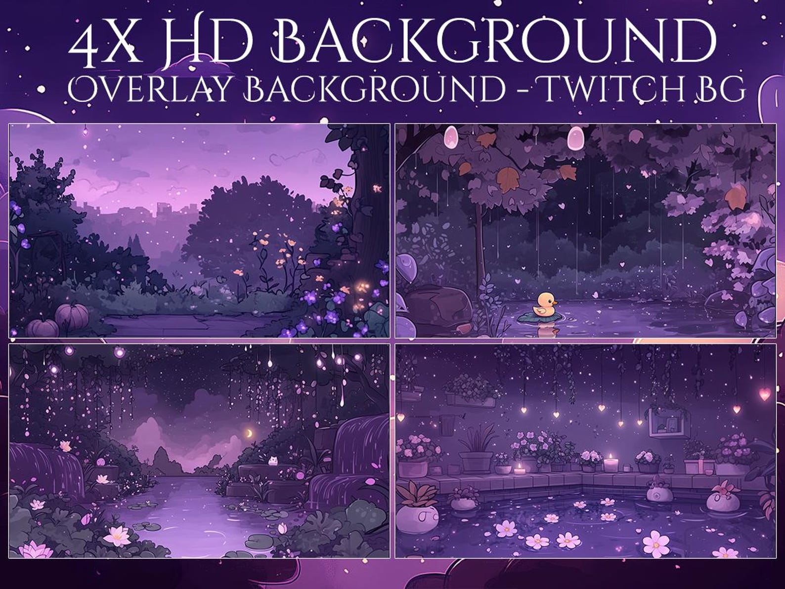 Cozy Duck Twitch Overlay, Twitch Screen | Animated Stream Package ...