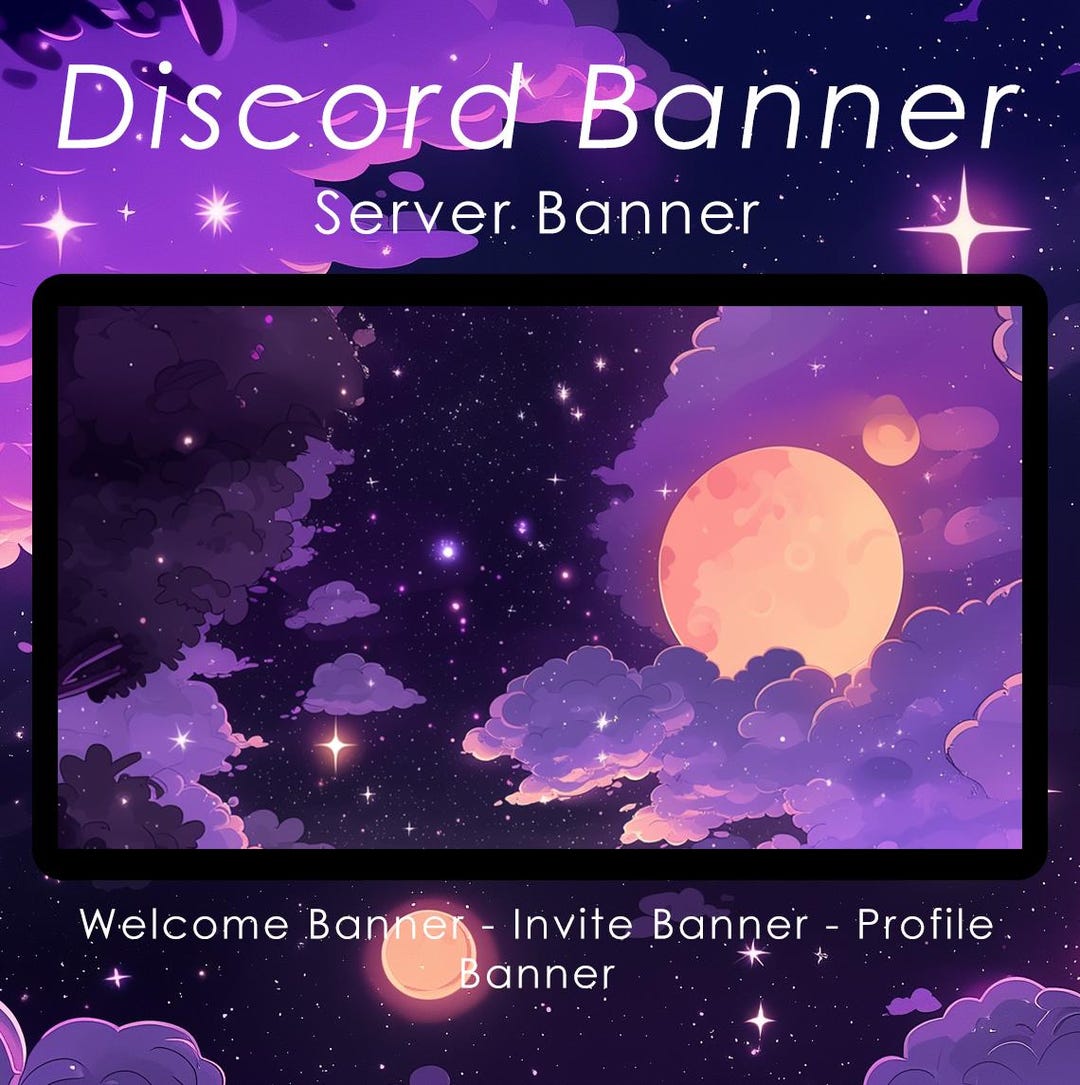 Discord Banner | Server Banner | Stars & Moons Theme | Galaxy | Space ...