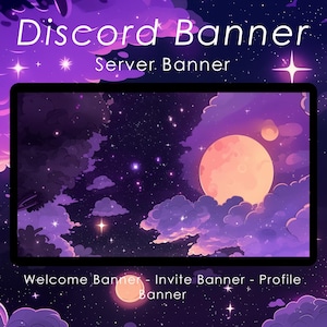Discord Banner | Server Banner | Stars & Moons Theme | Galaxy | Space ...