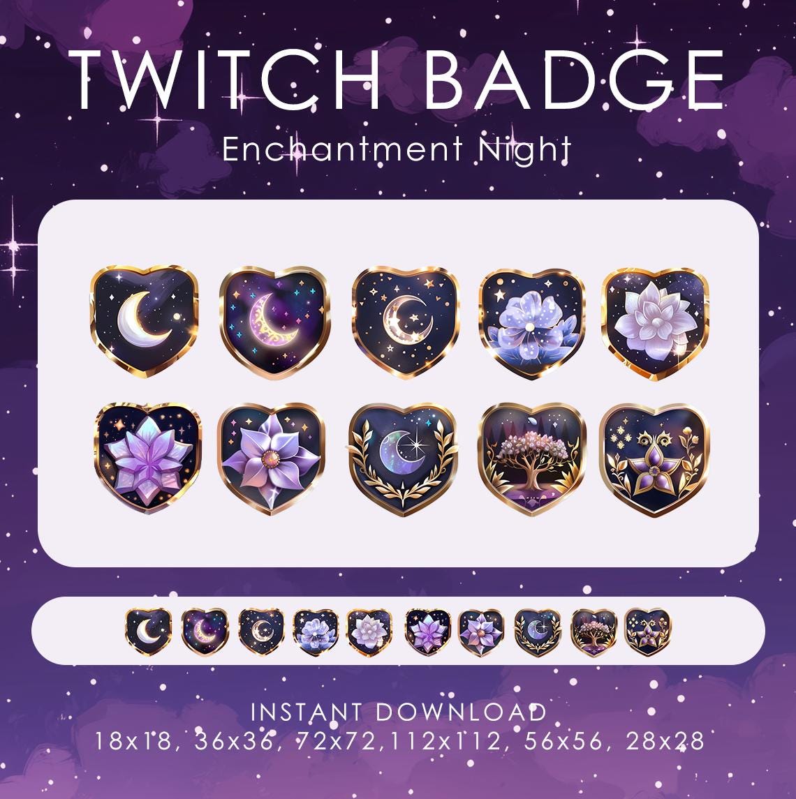 Twitch Badge | Magic Flower | Badge Crystal | Twitch Badge Subs | Moon ...