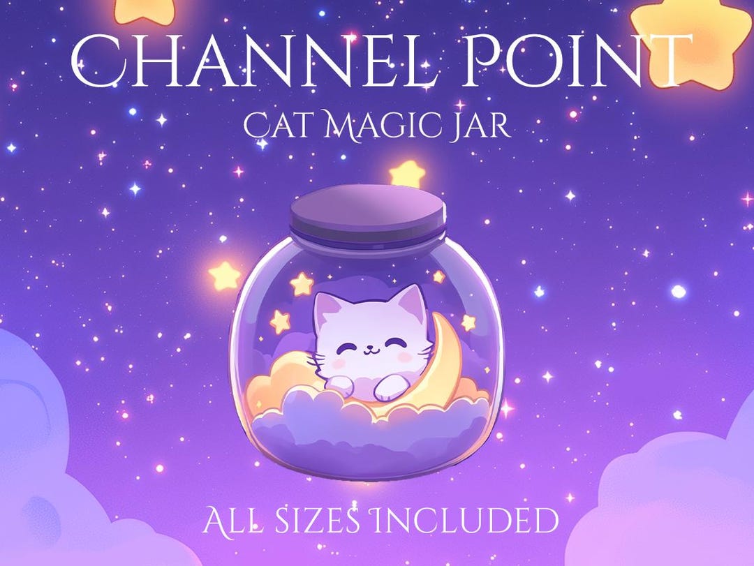 Cat Jar Channel Point | Cute | Cats | Moon | Stars | Magic | Stream Badge| Channel Point Redeem ...