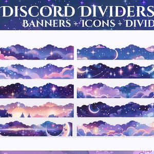 Starry Night Discord Pack | Dividers | Panels | Invite Banner | Welcome ...