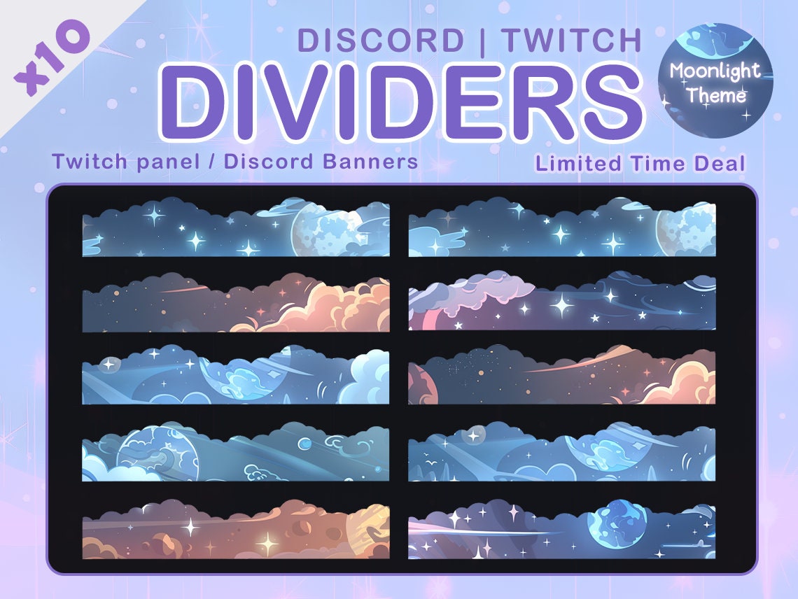 Discord Dividers | Banners | Moon | Star | Purple | Celestial | Night ...