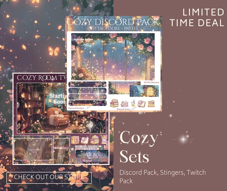 Cozy Vtuber Twitch Pack / Moon / Spring / Pastel / Cute / Overlay ...