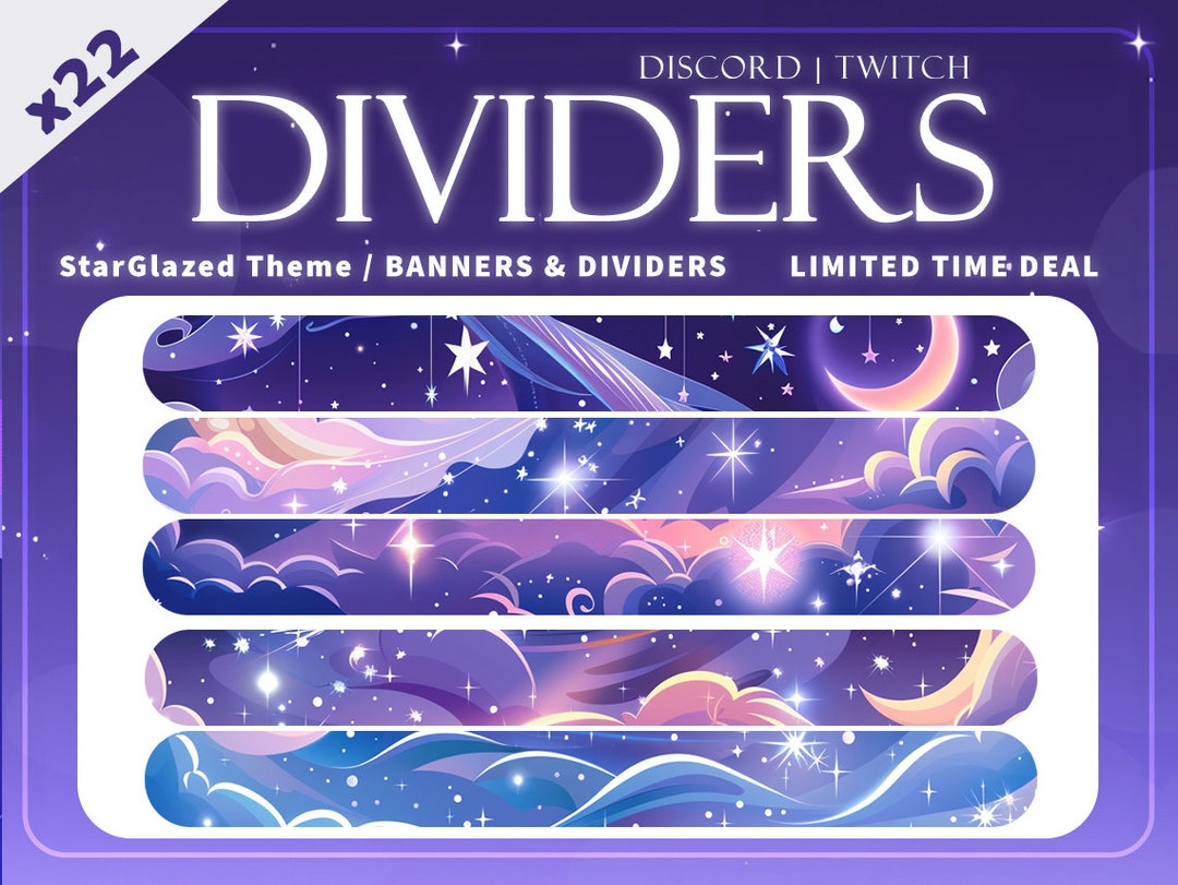Discord Dividers Banners Moon Star Purple Celestial Night Twitch Panel ...