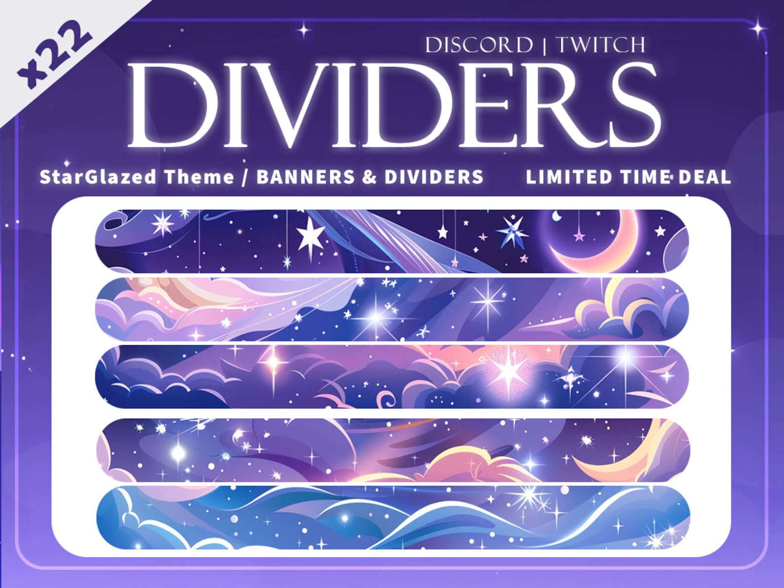 Discord Dividers | Banners | Moon | Star | Purple | Celestial | Night ...