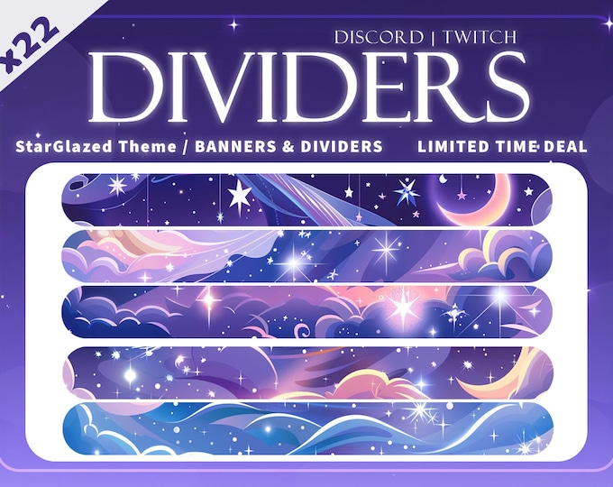 Discord Dividers | Banners | Moon | Star | Purple | Celestial | Night ...