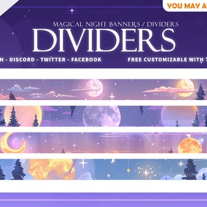 Discord Dividers Banners Moon Star Purple Celestial Night Twitch Panel ...