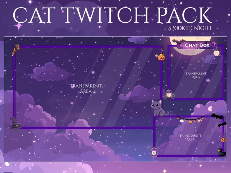 Spooky Night Twitch Overlay, Twitch Screen | Animated Overlay Stream ...