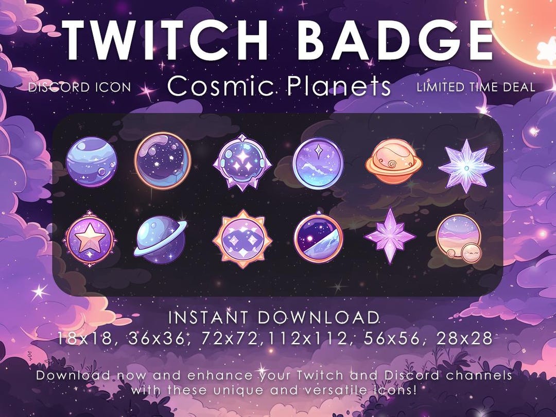 Magic Planets | Twitch Badge | Cosmic Space L | Twitch Badge Subs ...