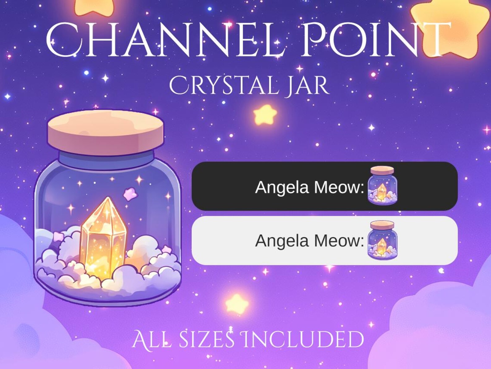 Crystal Jar Channel Point | Cute | Golden | Moon | Stars | Magic ...