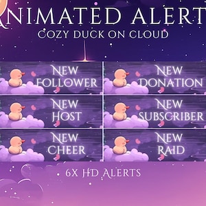Cozy Duck Twitch Overlay, Twitch Screen | Animated Stream Package ...