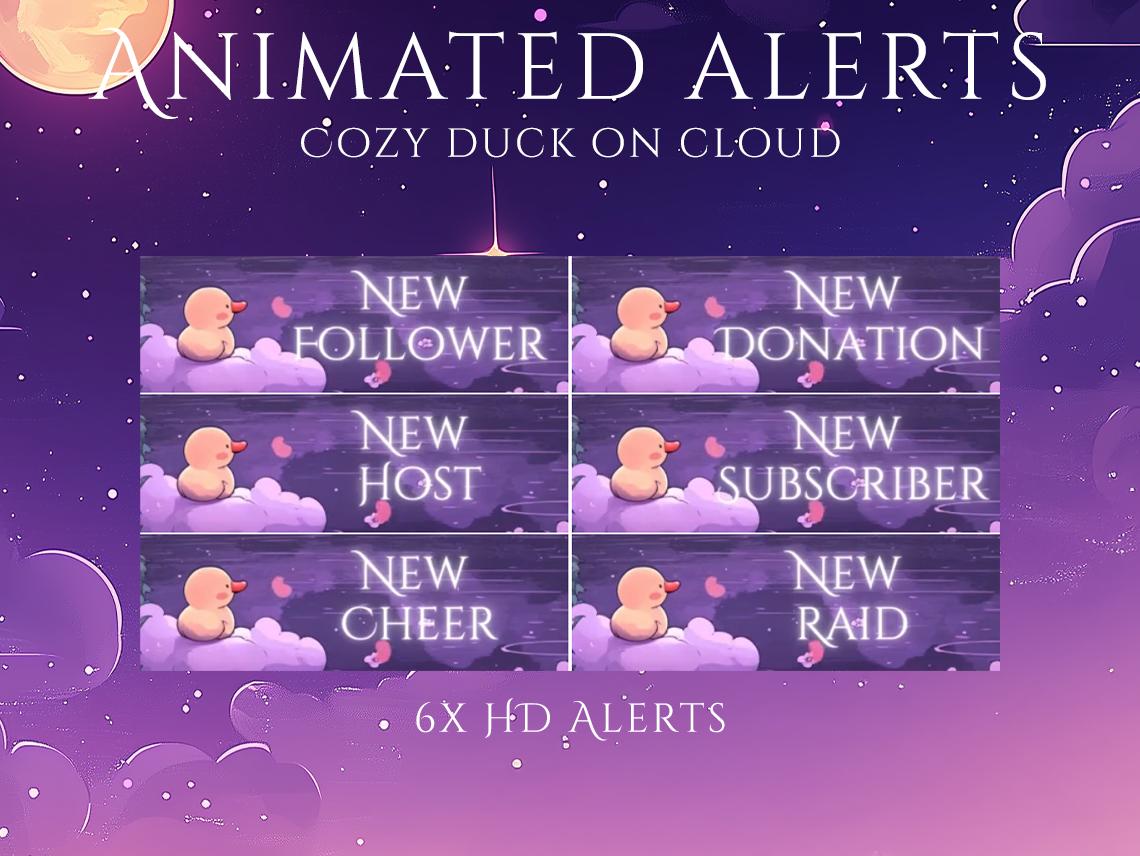 Cozy Duck Twitch Overlay, Twitch Screen | Animated Stream Package ...