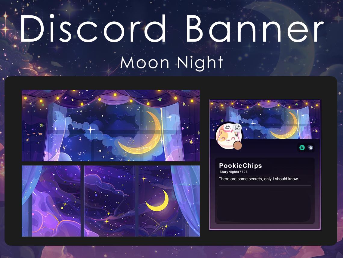 Discord Banner Profile Banner Stars & Moons Theme Galaxy Space Cute and ...