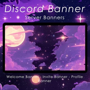 Discord Banner | Server Banner | Stars & Moons Theme | Galaxy | Space ...
