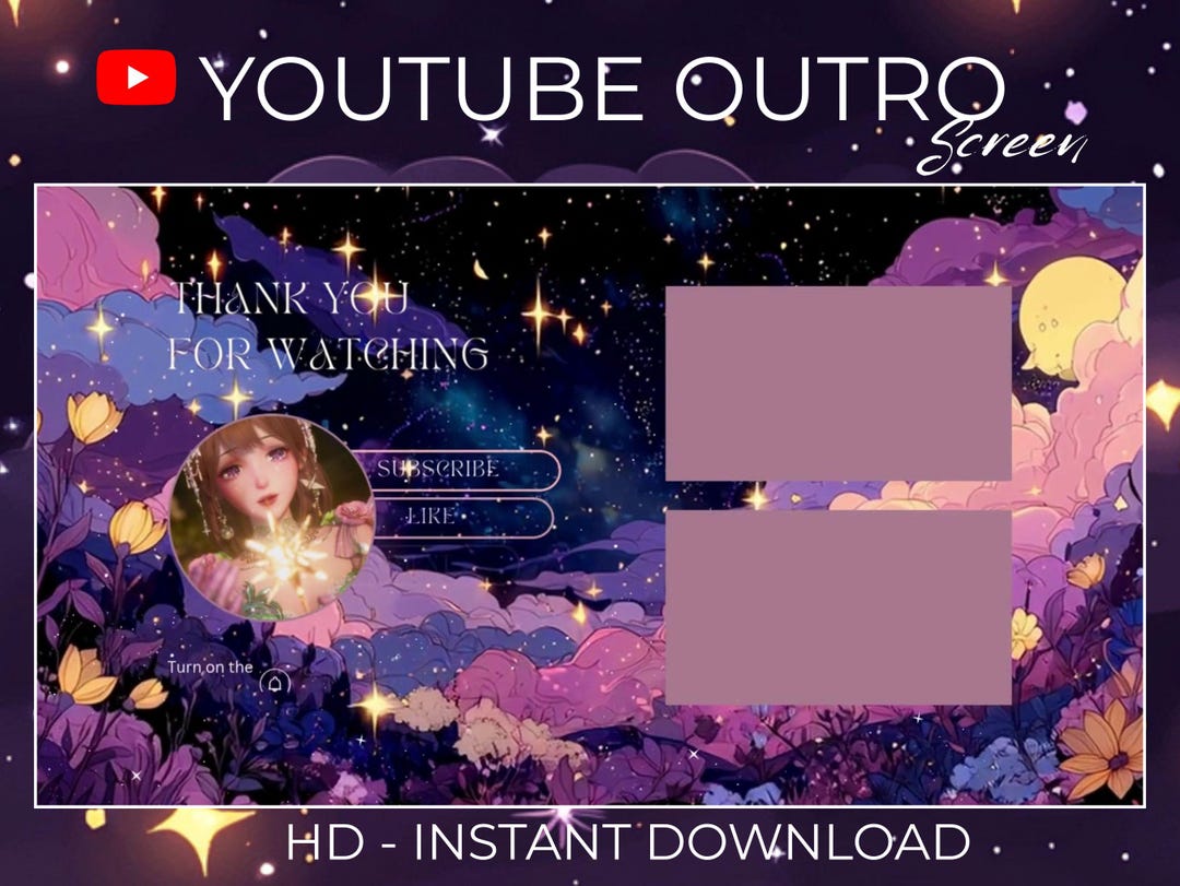 Starry Moon Cloud Youtube Outro | Celestial | Dreamy | Cozy | Pastel ...